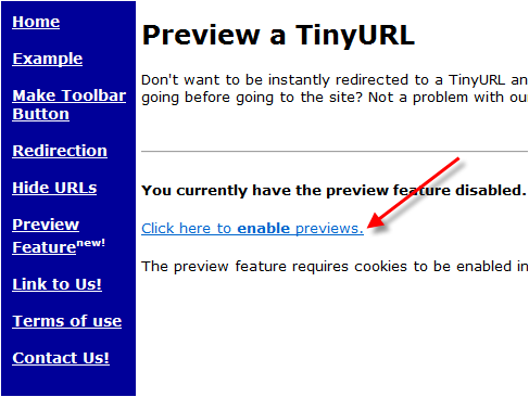 Tech Dreams: Preview The Destination URL of a TinyURL